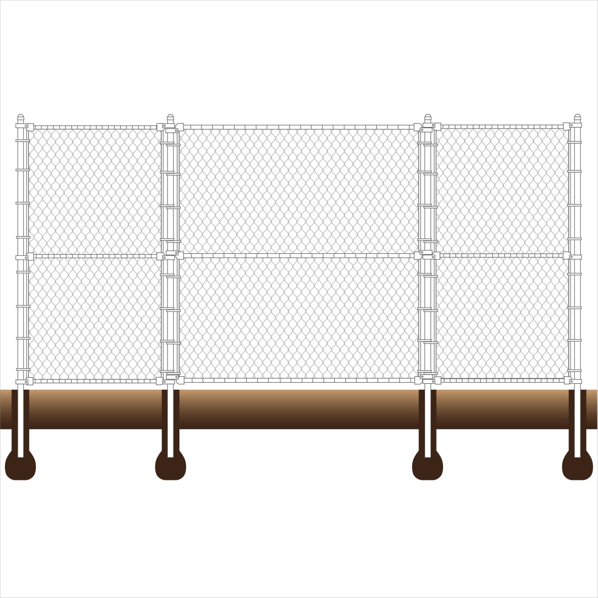 Baseball and Softball Field Steel Backstop Kit - 10' High x 10' Wide x ...