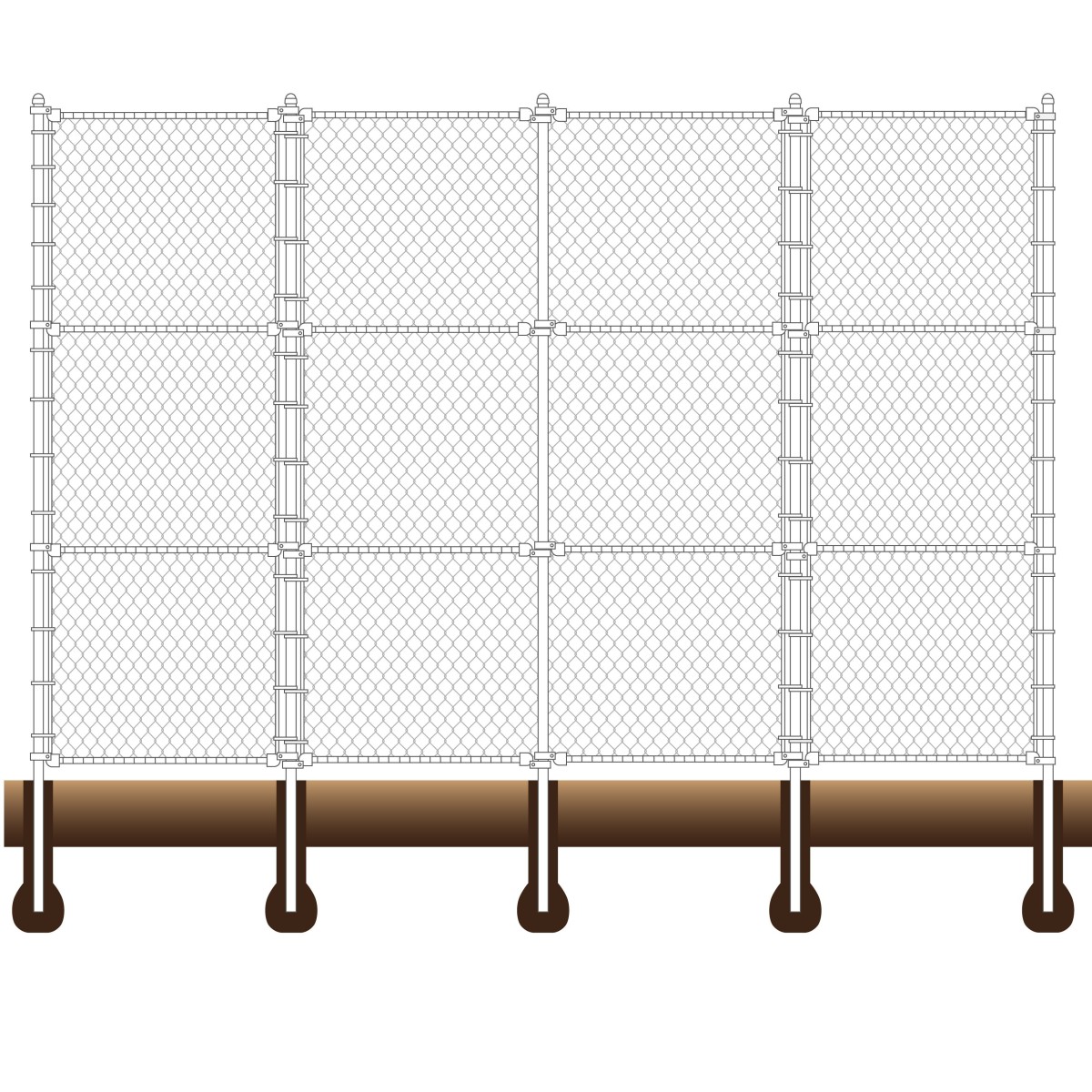 Baseball and Softball Field Steel Backstop Kit - 15' High x 20' Wide x ...