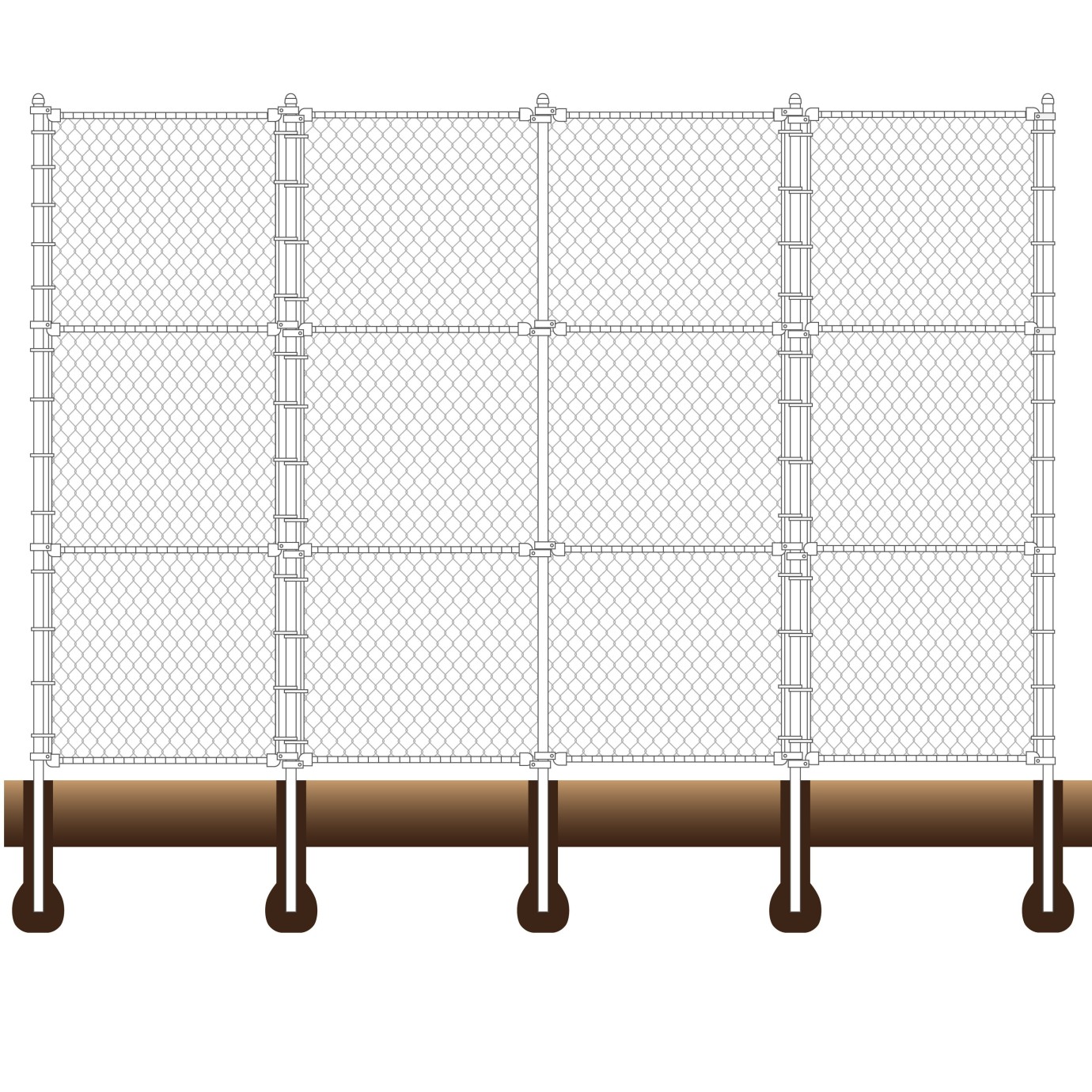 Baseball and Softball Field Steel Backstop Kit - 15' High x 20' Wide x ...