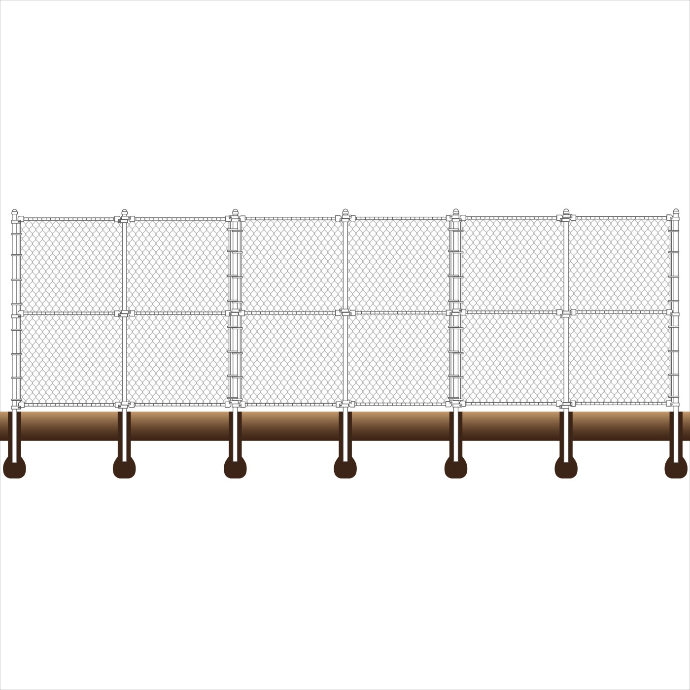 Baseball and Softball Field Steel Backstop Kit - 12' High x 20' Wide x ...