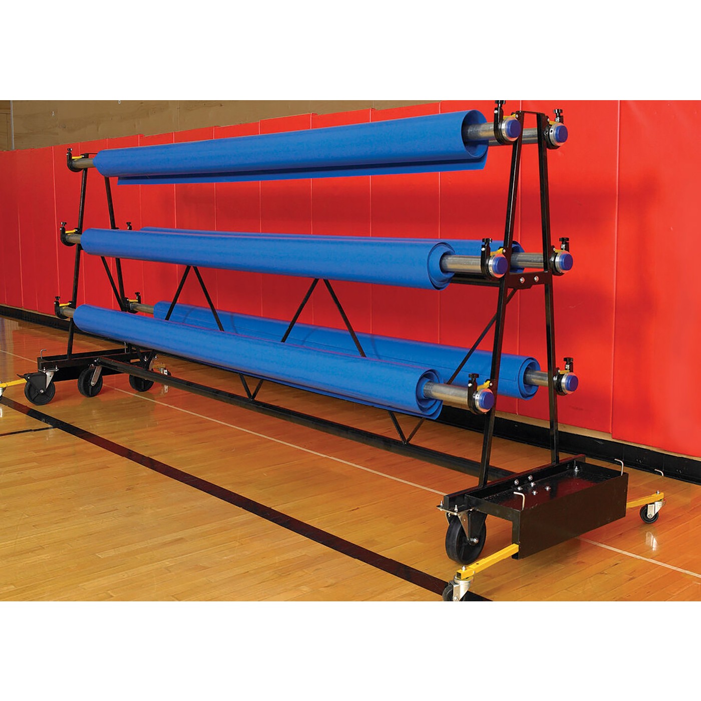 GymGuard "A" Frame 6 Roller Storage Rack | Baseball Fence Store