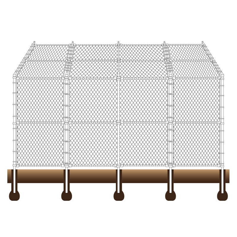 Baseball and Softball Field Steel Backstop Kit - 15' High x 10' Wide x ...