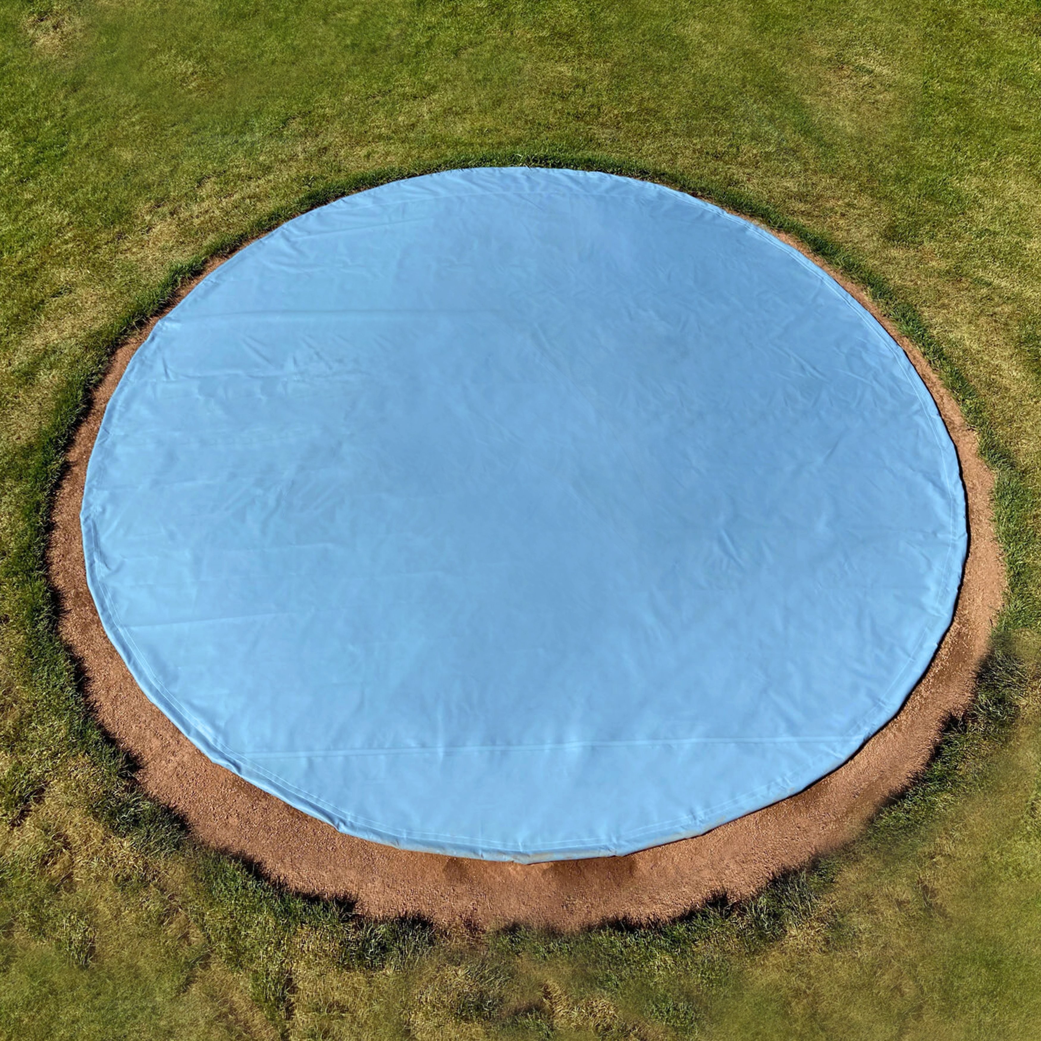 FieldSaver Endurcoat 26' Round Rain Baseball Spot Cover with 9 Stakes ...