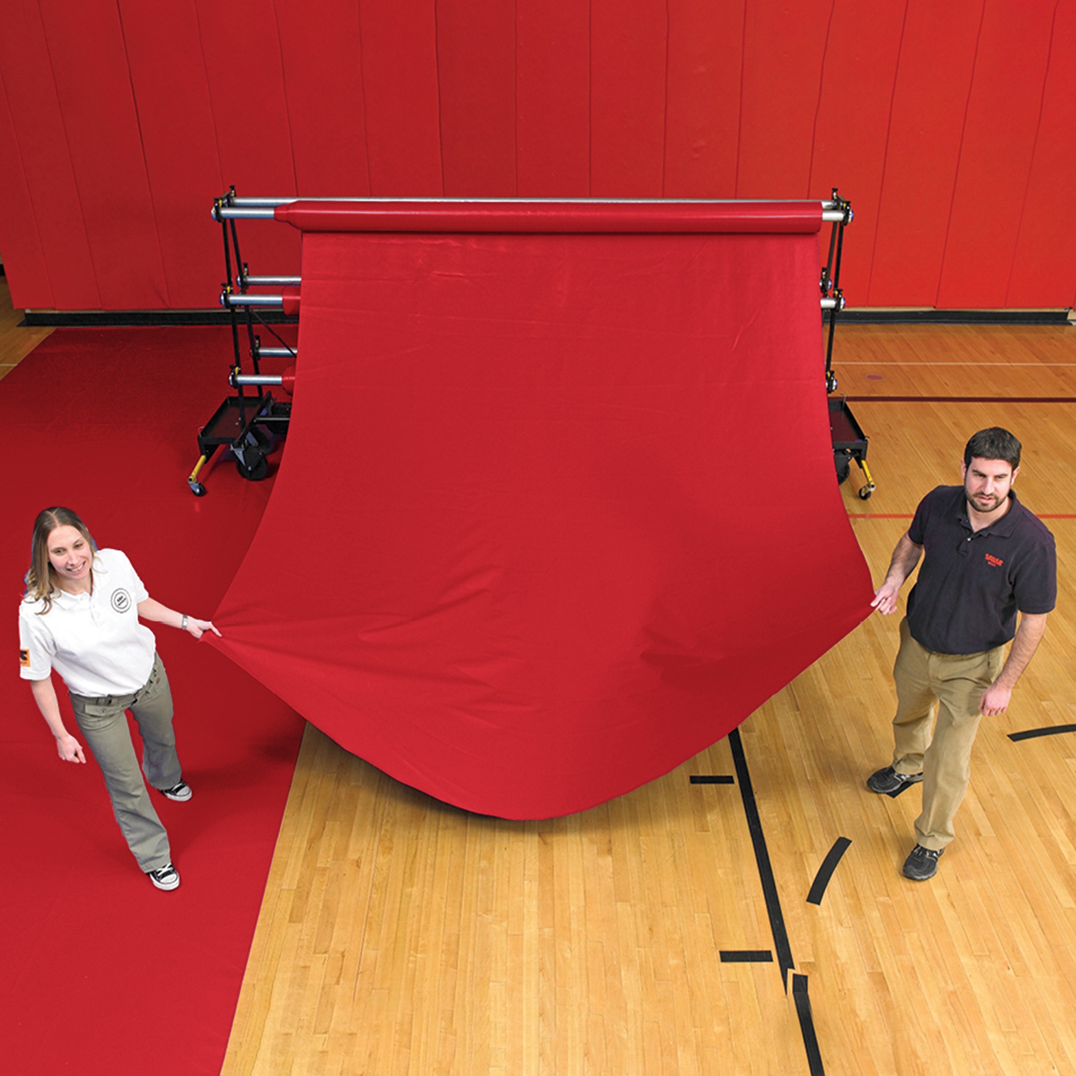 GymGuard 20' x 100' 27oz Heavy-Duty Vinyl Gym Floor Cover - Red ...