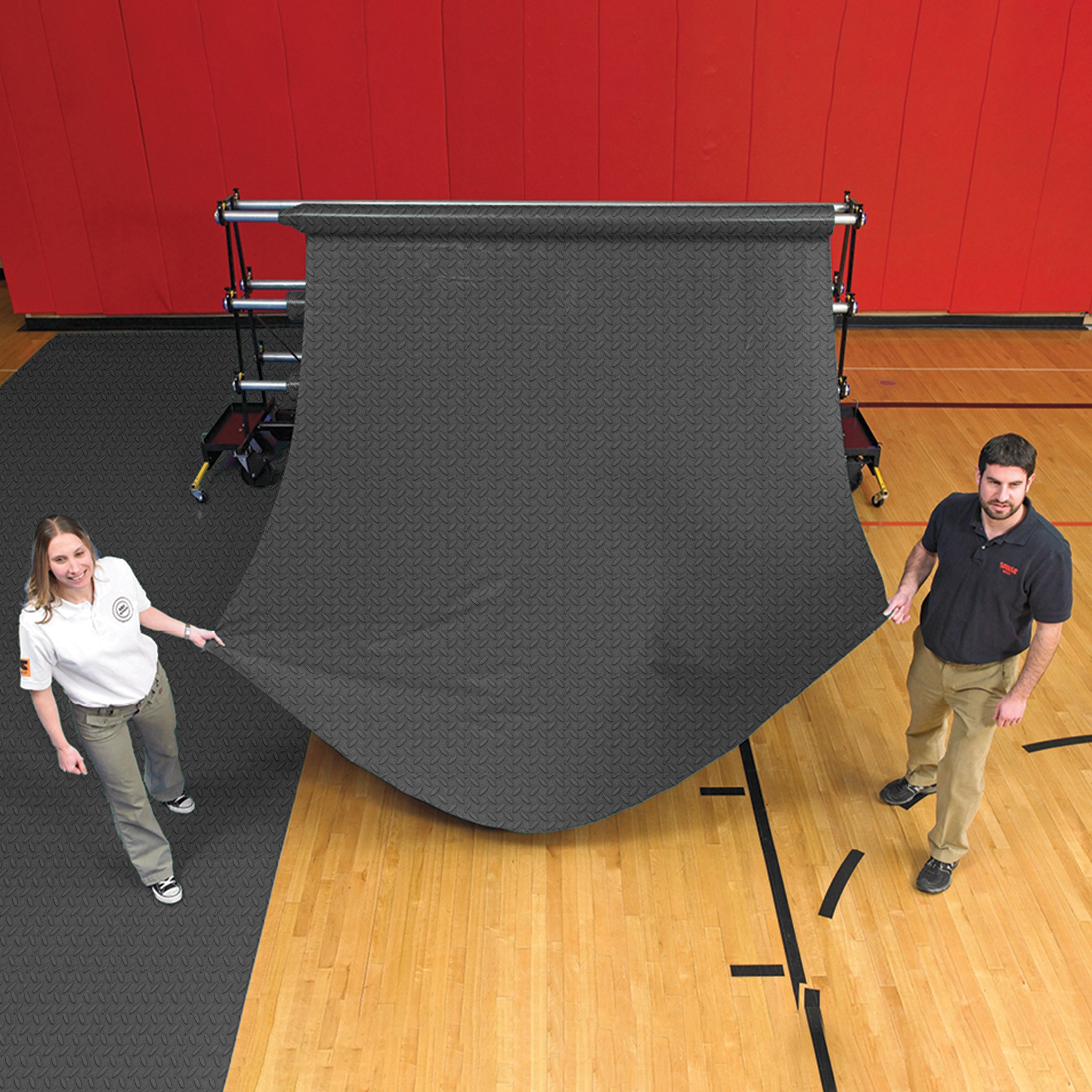 GymGuard Plus 10' x 100' 27oz Non-Slip Vinyl Gym Floor Cover - Custom ...